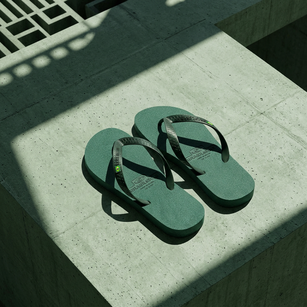 Recycled flip flops for men Re Walk dark green